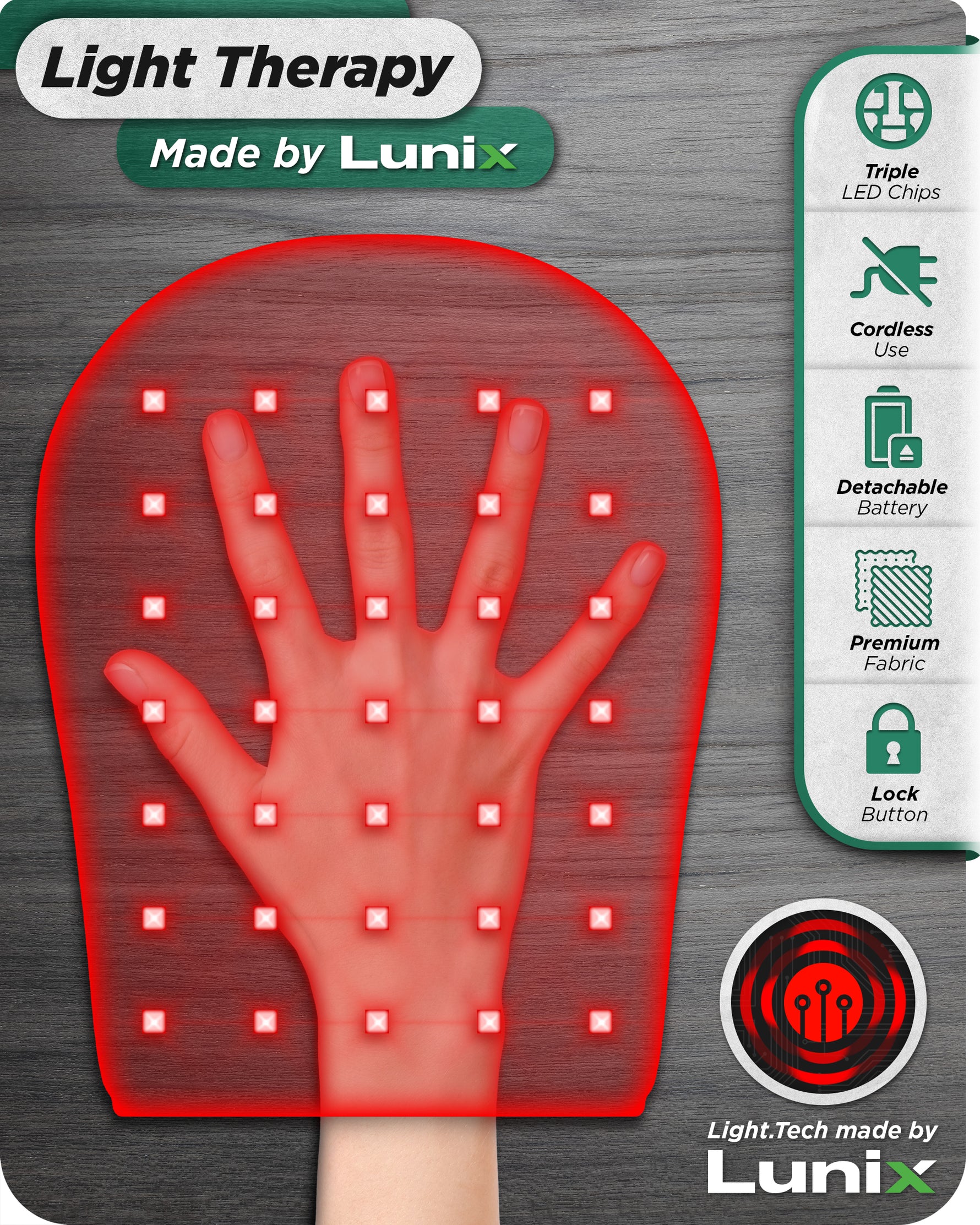 LX23 Red Light Hand – Pain Relief Device – Lunix